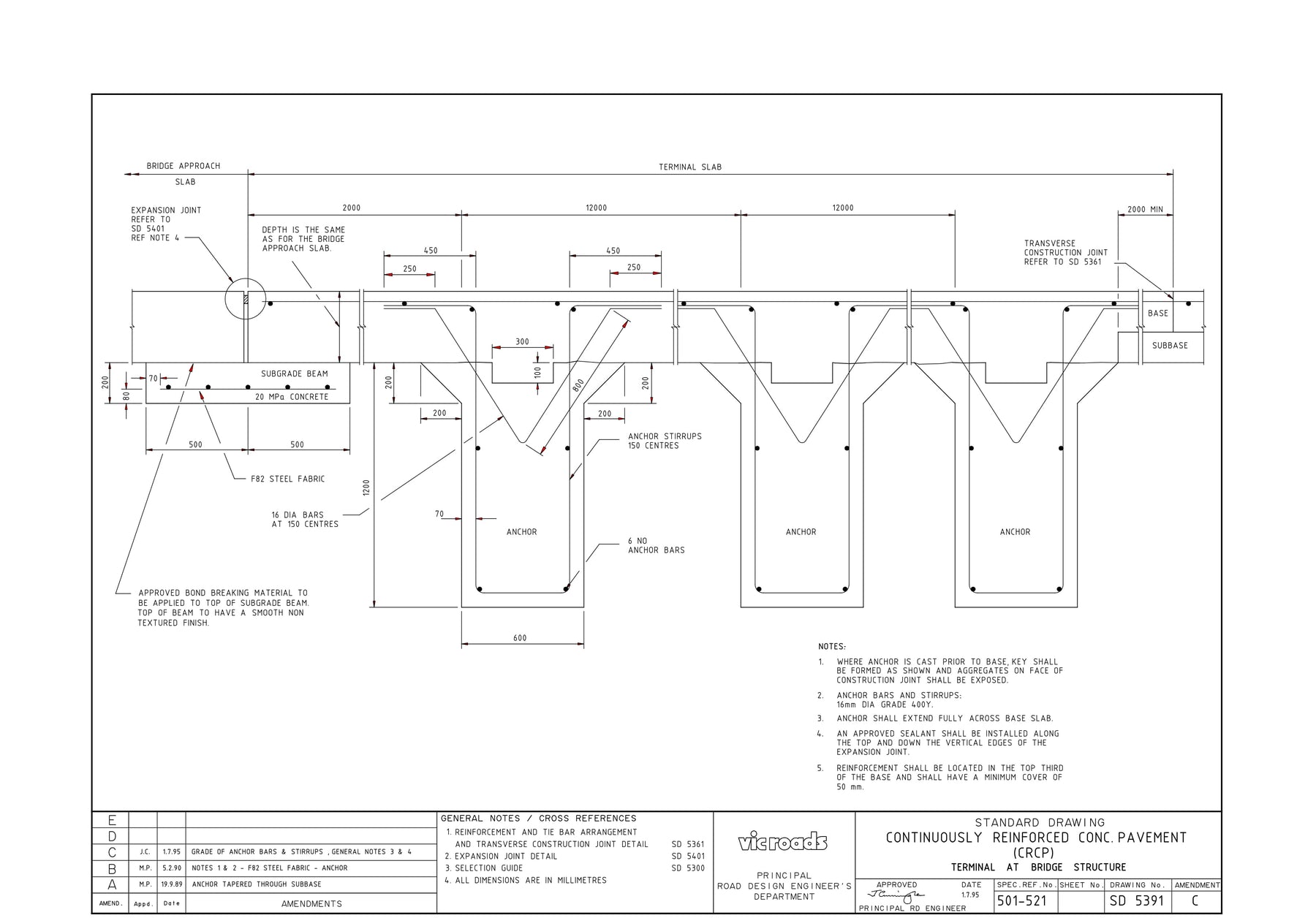 SD-5391 - Continuously Reinforced Concrete Pavement (CRCP) - Terminal