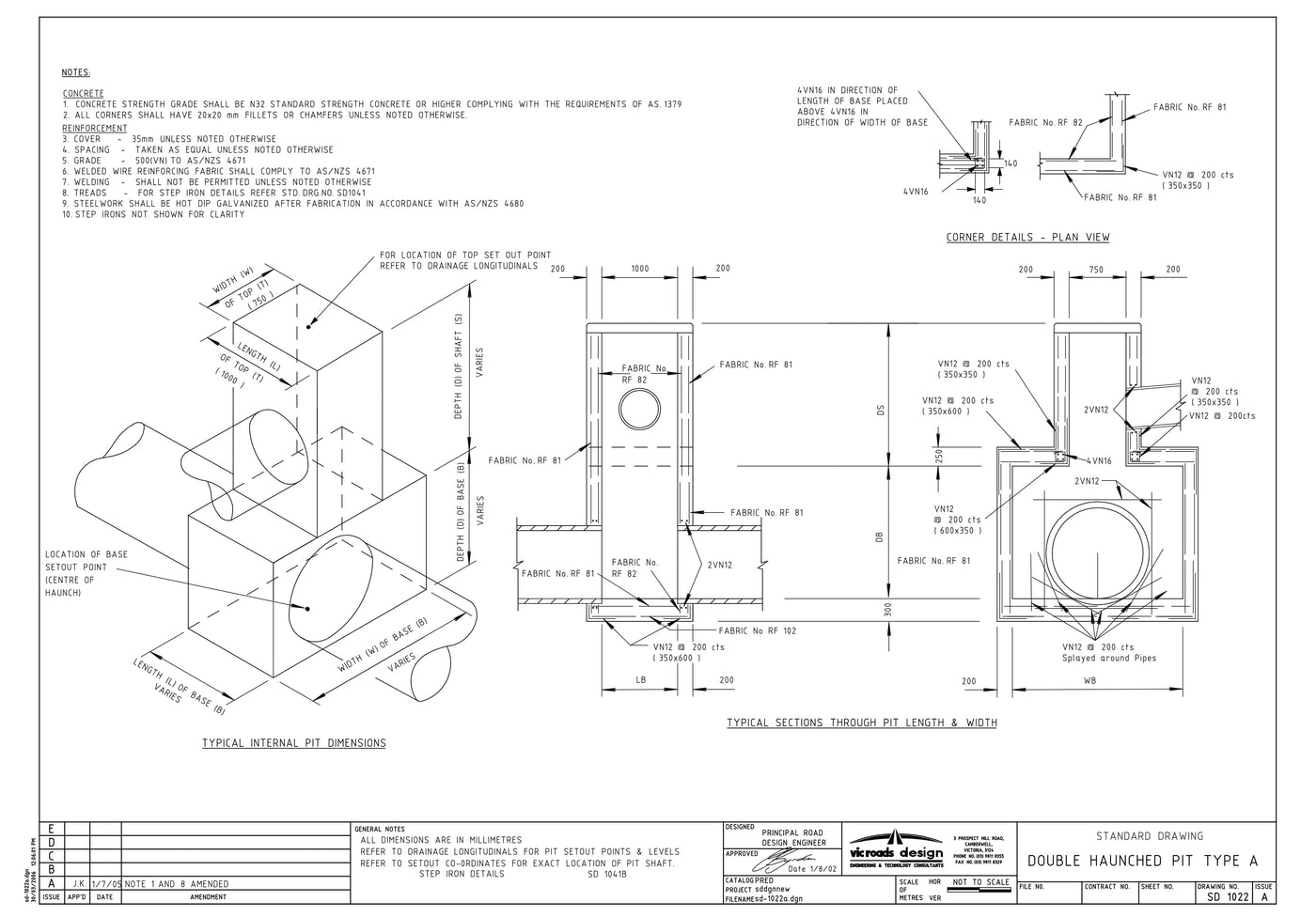 SD-1022 - Double Haunched Pit Type A
