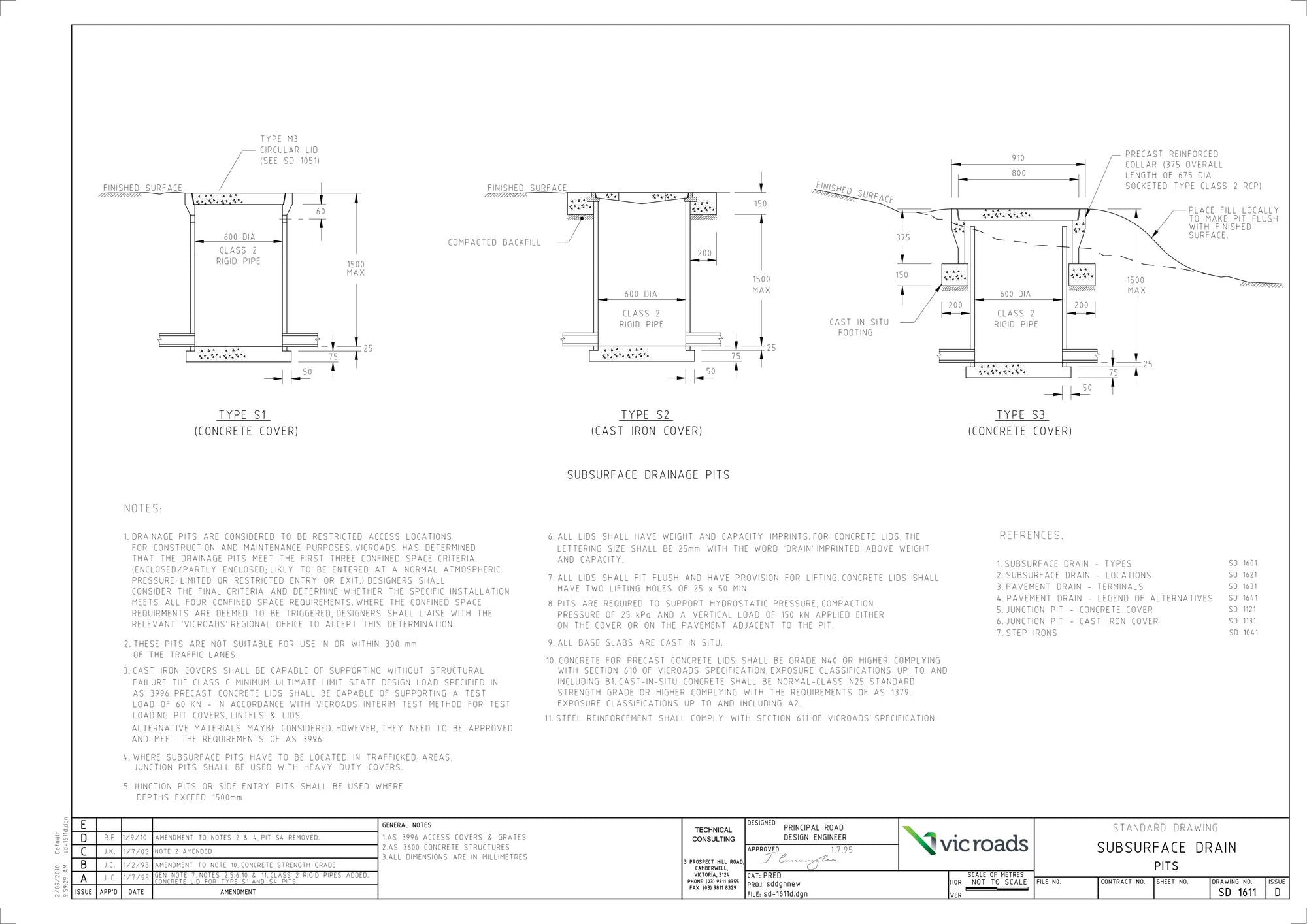 SD1611 - Subsurface Drain - Pits