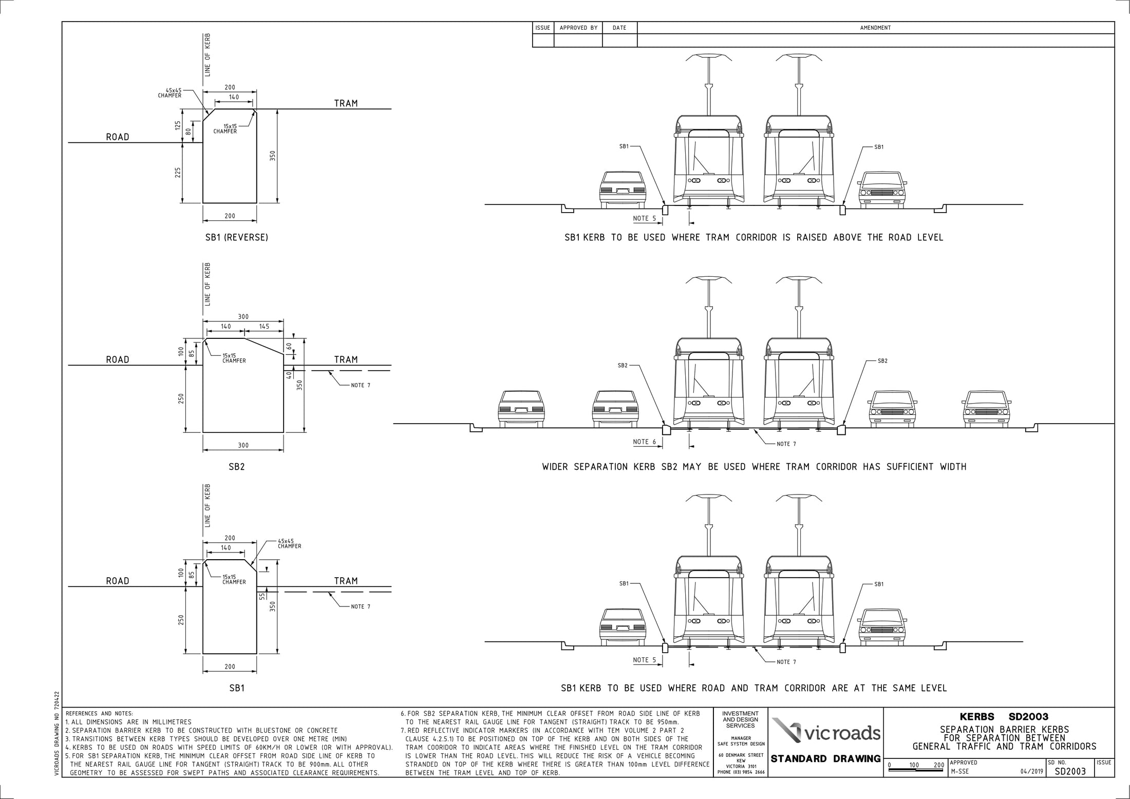 SD-2003 - Separation Barrier Kerbs