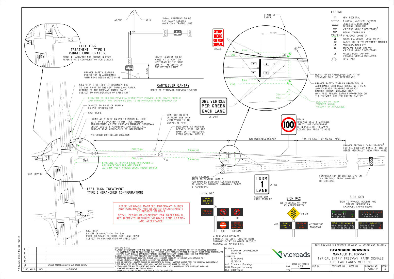 SD6001 - Typical entry Freeway Ramp Signals for two lane metered