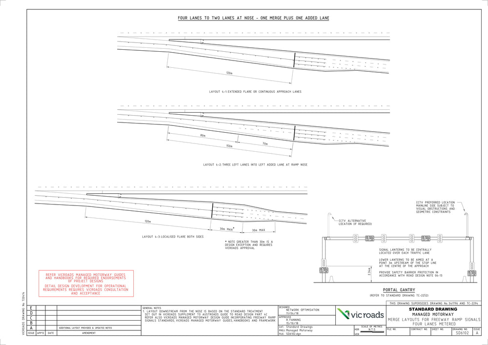 SD6102 - Merge layouts for Freeway Ramp Signals four lane metered
