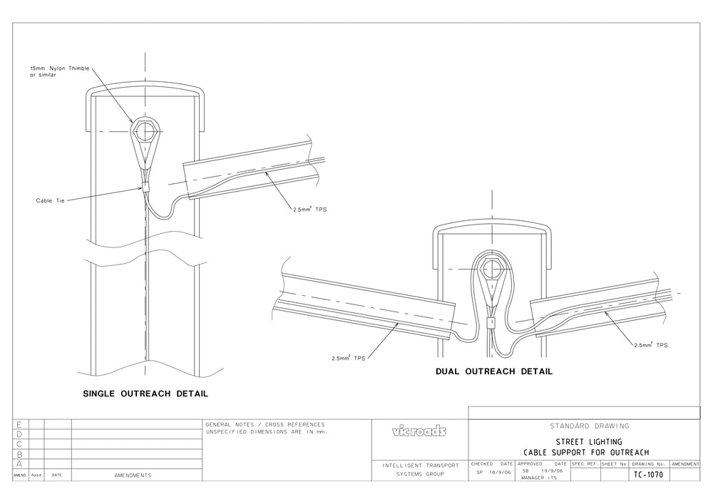 TC-1070 Street Lighting Cable Support for Outreach