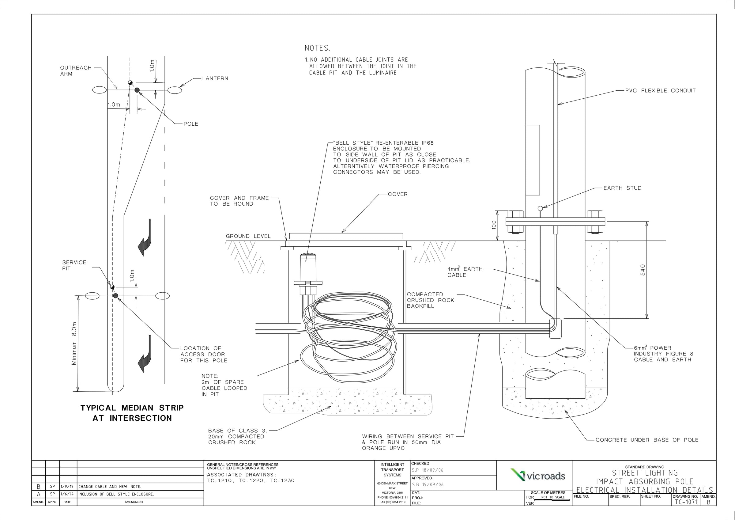 TC-1071 A Street Lighting - Impact Absorbing Pole - Electrical Install