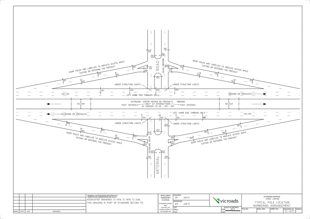 TC-1077 - Typical Pole numbering arrange