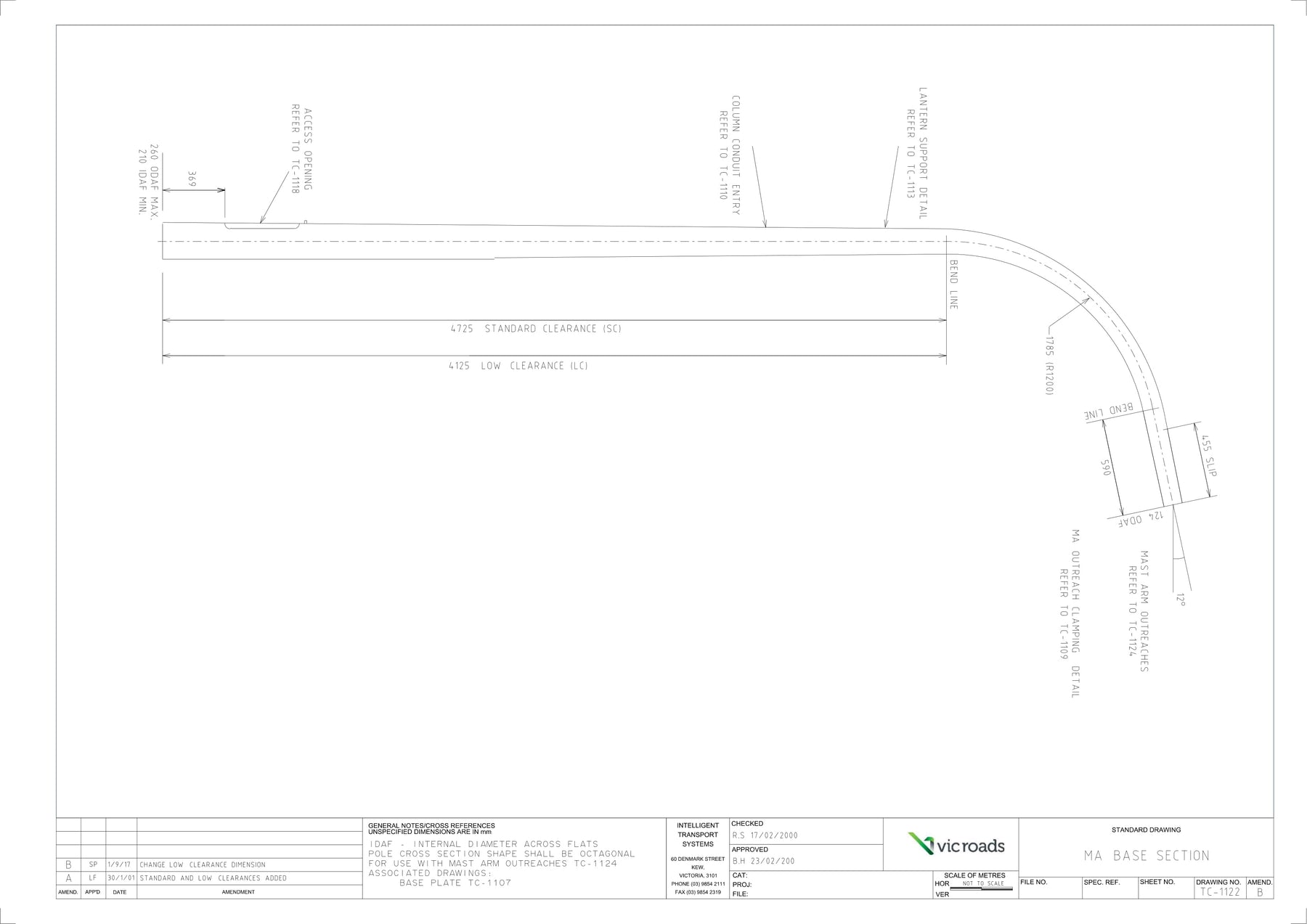 TC-1122 A Mast Arm (MA) Base Section