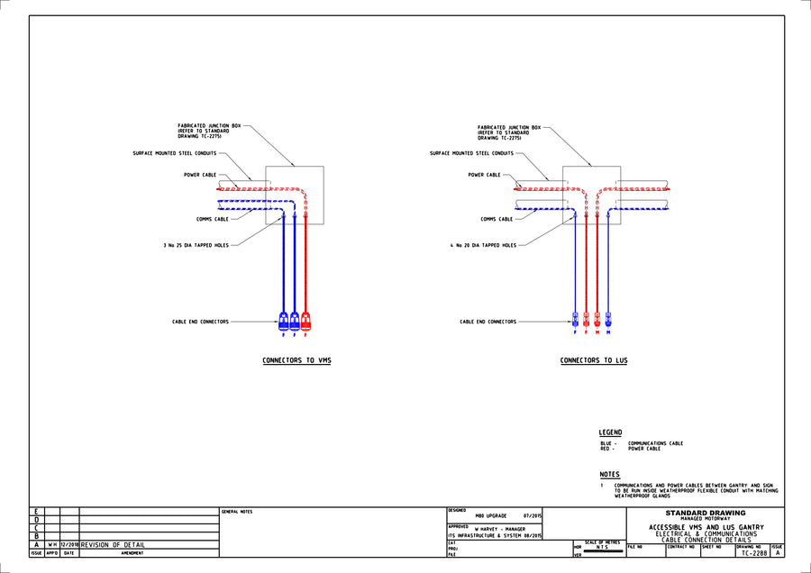 TC-2288 Electrical and Communications Cable Connection Details
