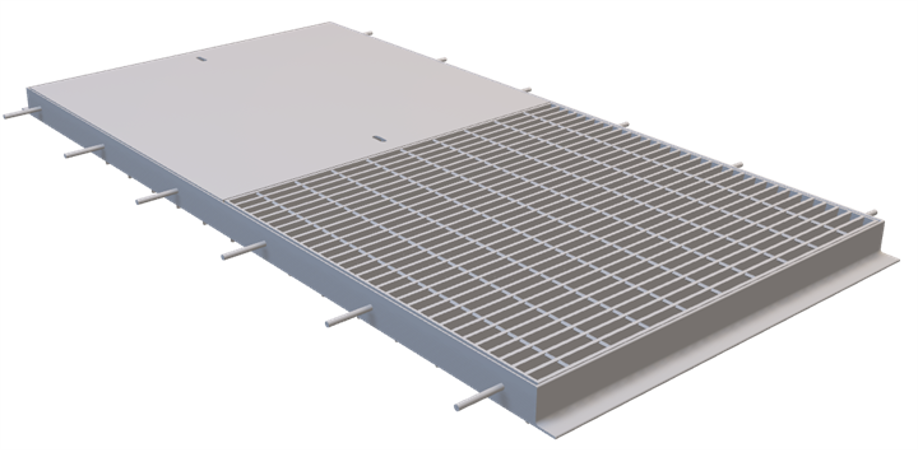 Galvanised Baffle Pit Cover, Grate & Frame